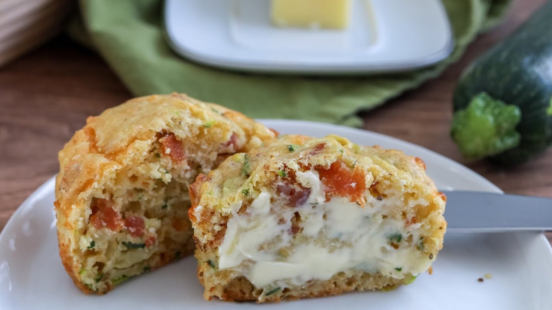 Cheesy Bacon Zucchini Muffins Recipe
