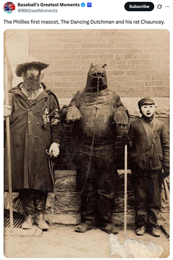 Creepy photo shows Philadelphia Phillies' first mascots in 1883?