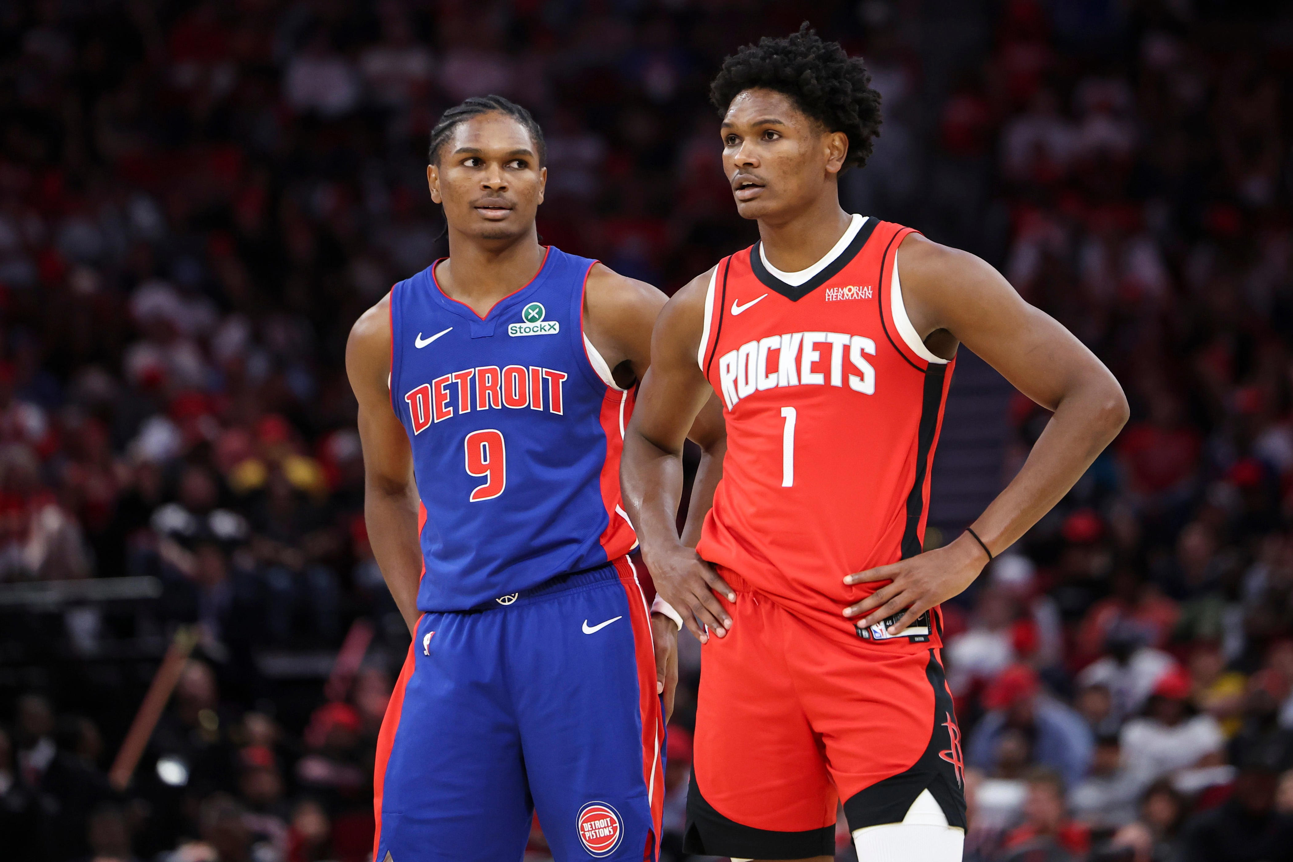 Pistons F Ausar Thompson needles 'little bro' Amen Thompson in convo