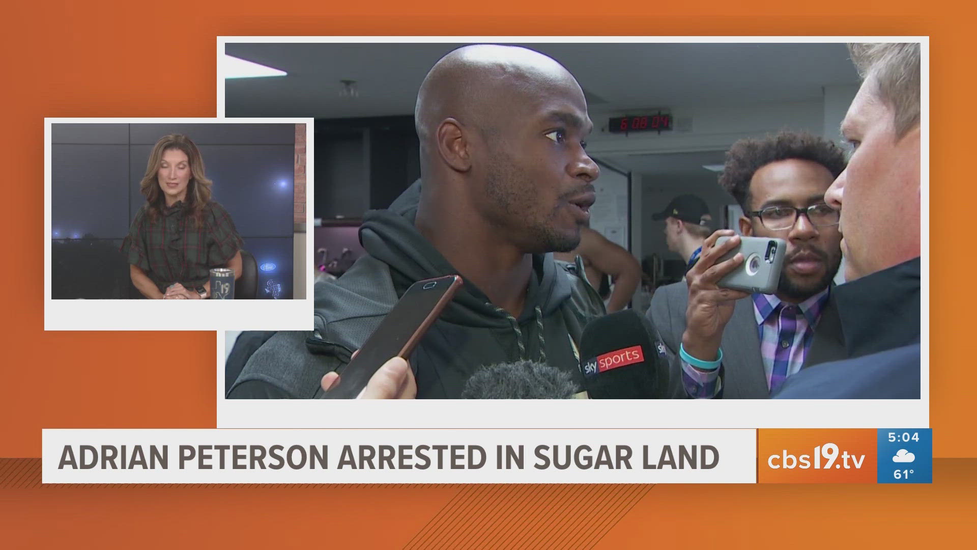 Former NFL star Adrian Peterson arrested in Houston suburb on DWI and ...