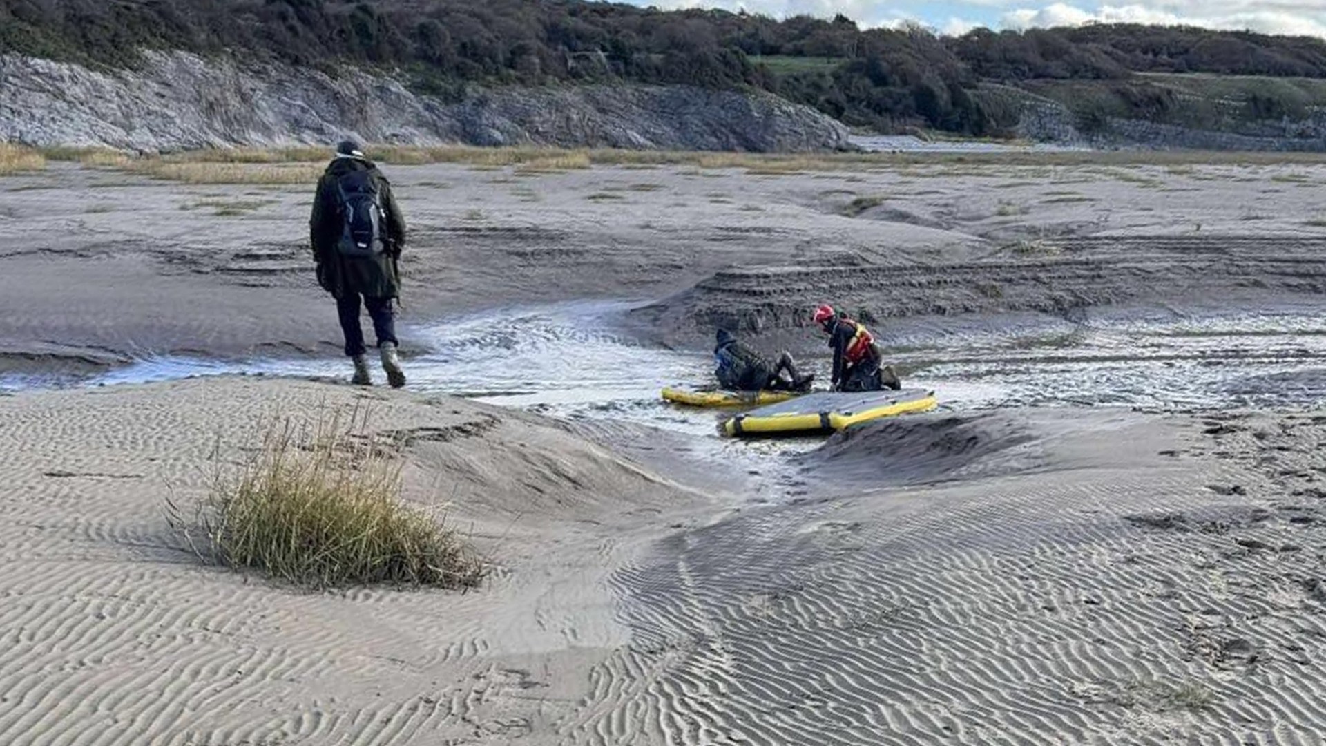 Man rescued from quicksand in Morcombe Bay close call