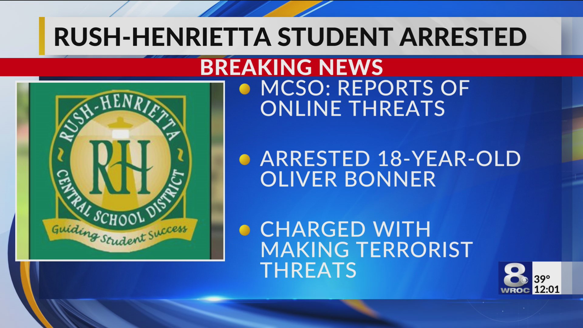 Rush-Henrietta student arrested following social media threats