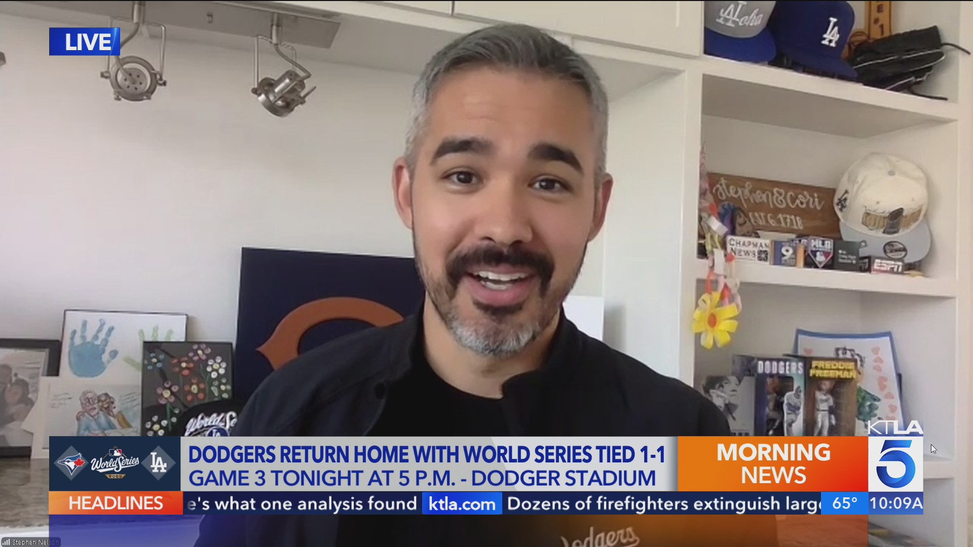 Stephen Nelson breaks down being World Series Dodgers announcer