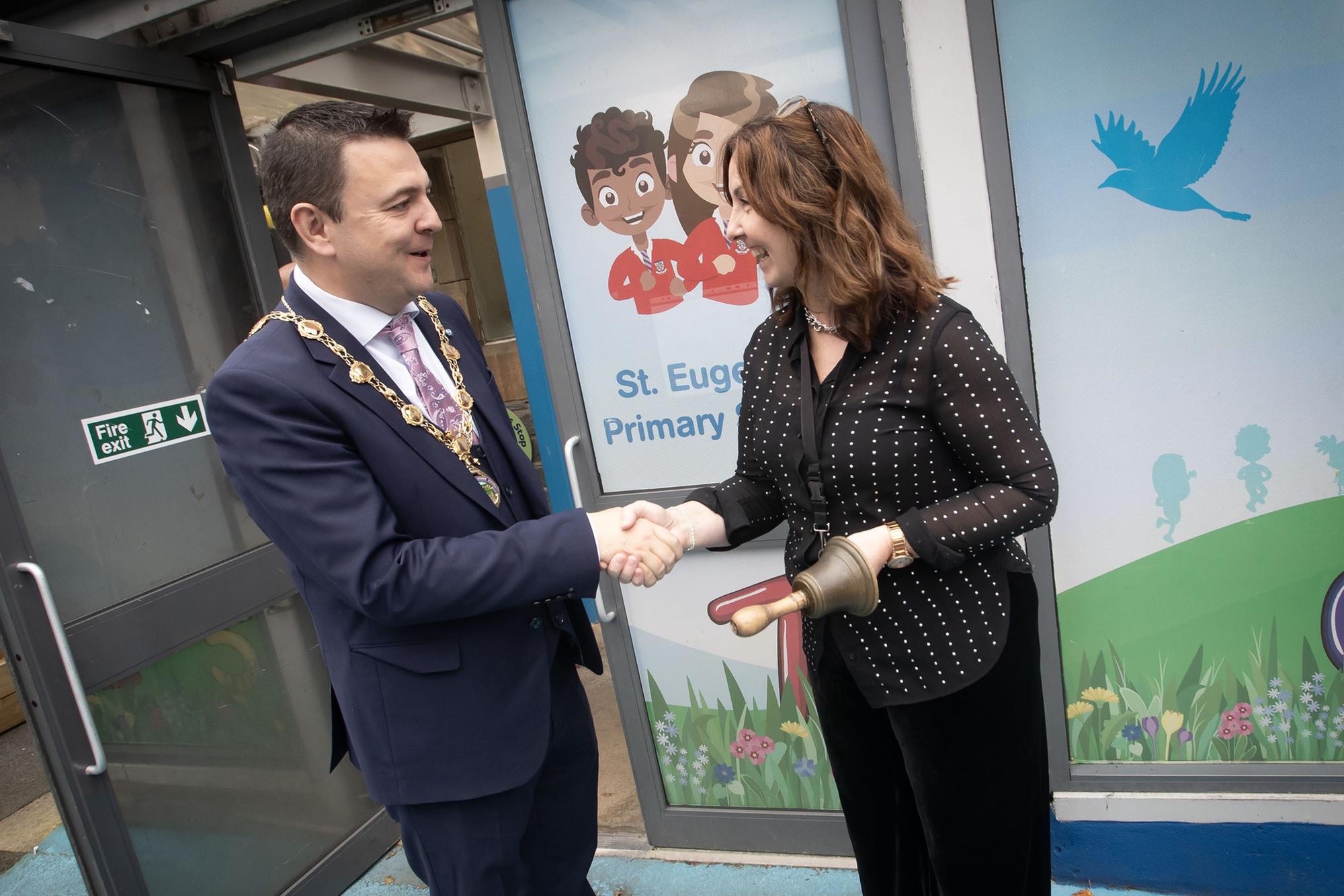 IN PICTURES: Derry’s St. Eugene’s Primary School wins ‘Active Travel’ Gold!