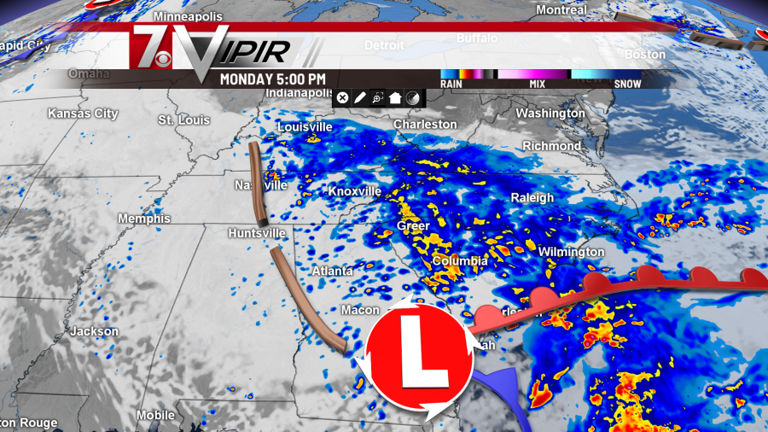 Widespread rain, cool temperatures expected Monday in Upstate