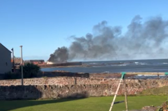 Dunbar fire: Smoke seen billowing from harbour building as firefighters ...