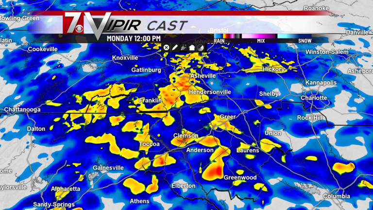 Widespread rain, cool temperatures expected Monday in Upstate
