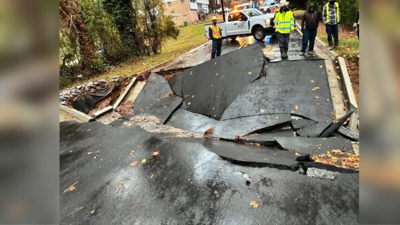 Busy road collapses in Clayton County