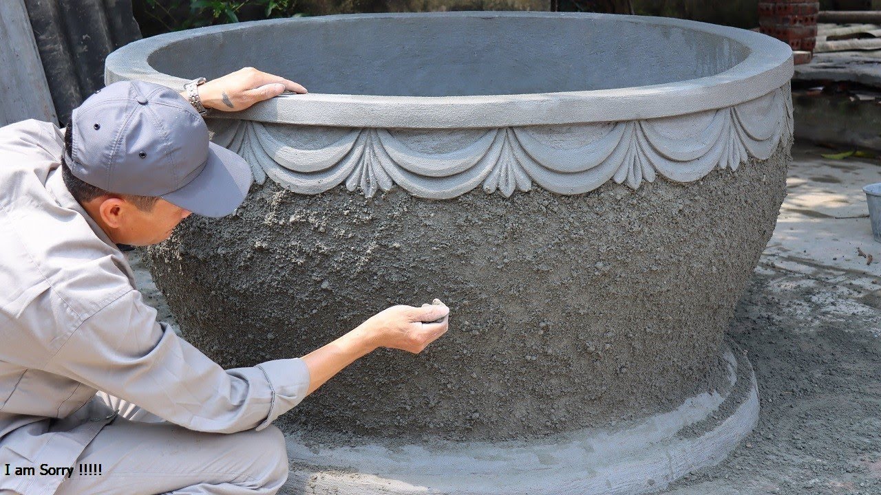 Building 3-in-1 mute filter for aquarium fish bowl with cement