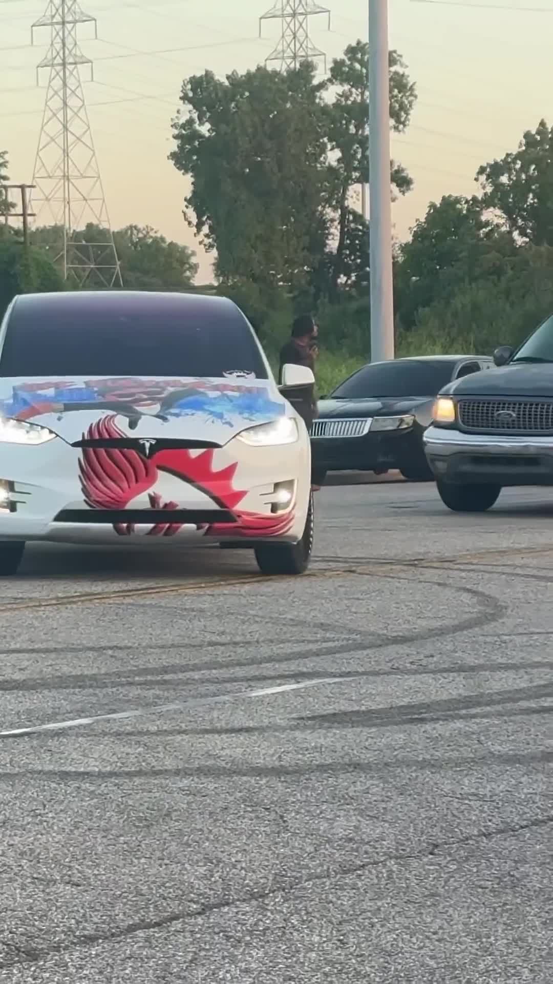 Monopoly Wrap Tesla Model X on 24’s Swervin Thru