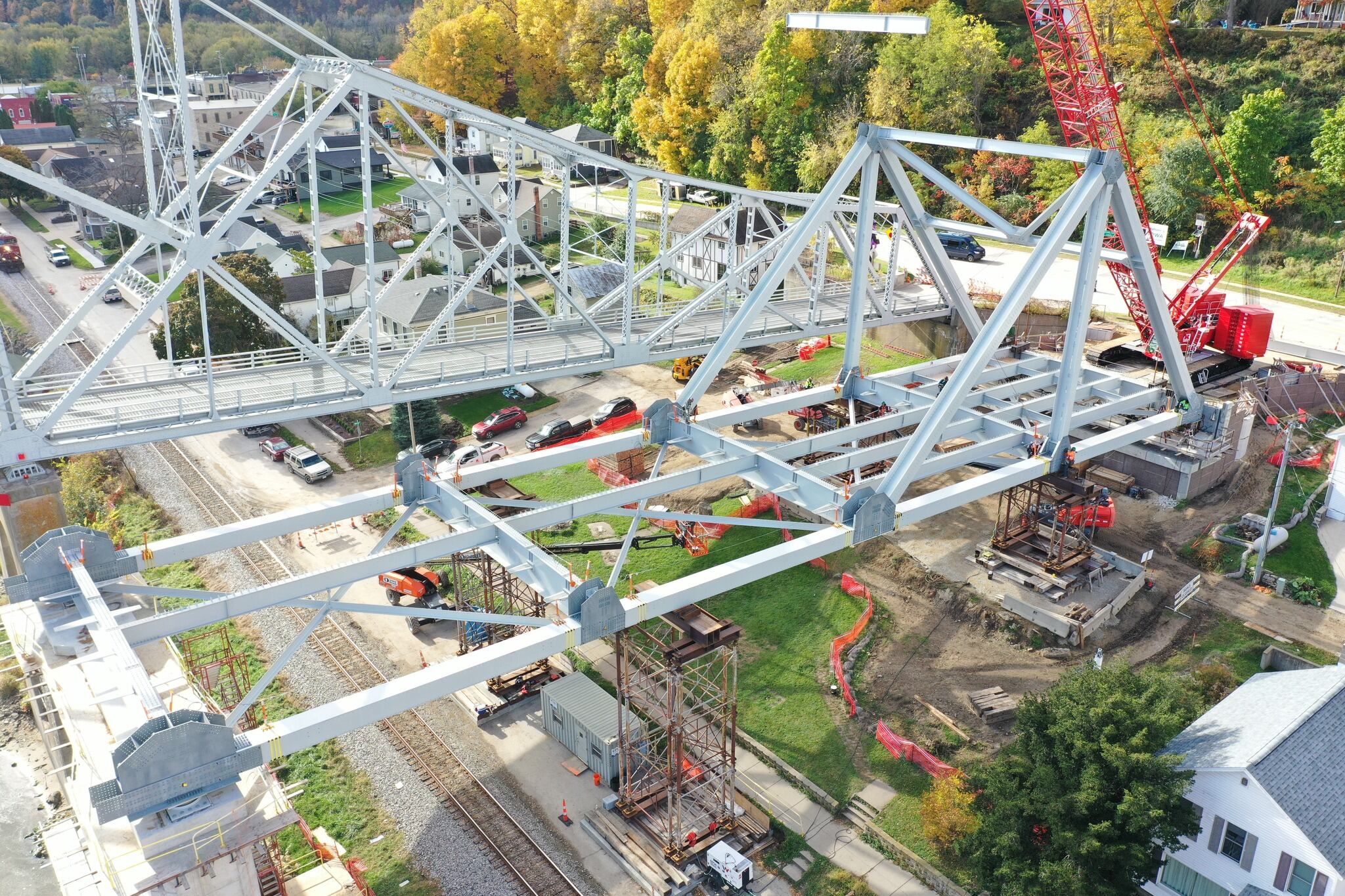 Lansing bridge work progresses as ferry approaches launch
