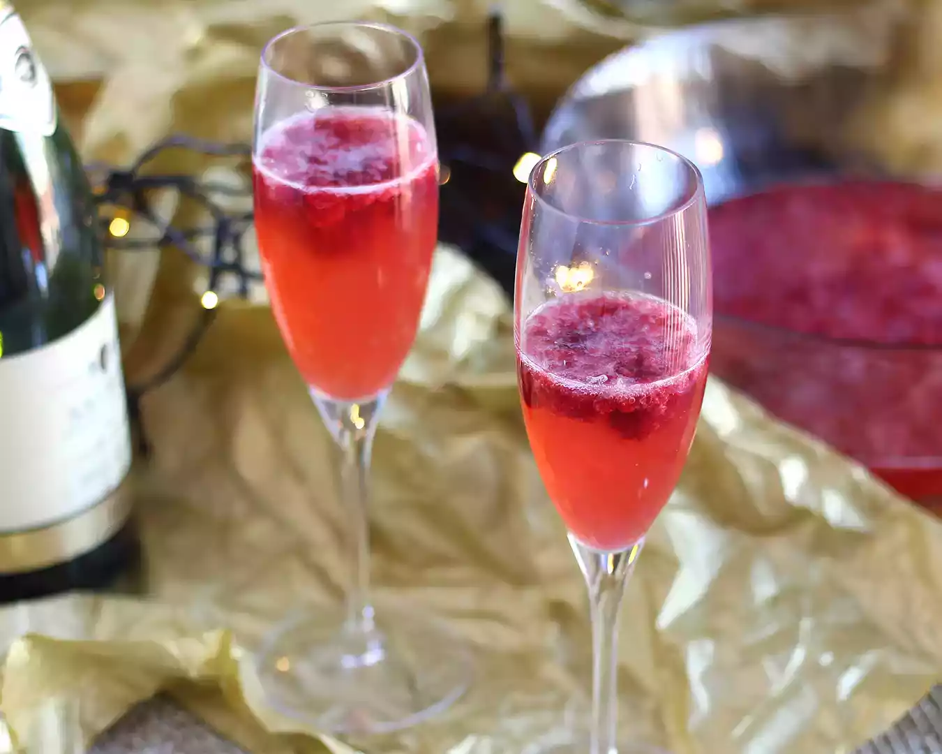 Raspberry champagne soup