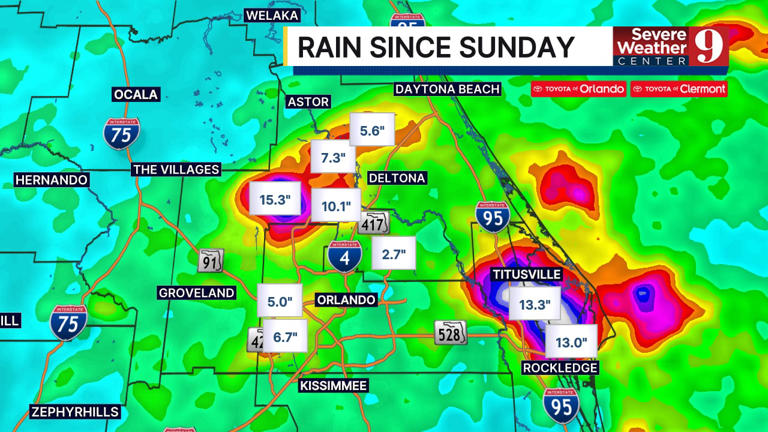 Historic rainfall event causes major flooding in Central Florida