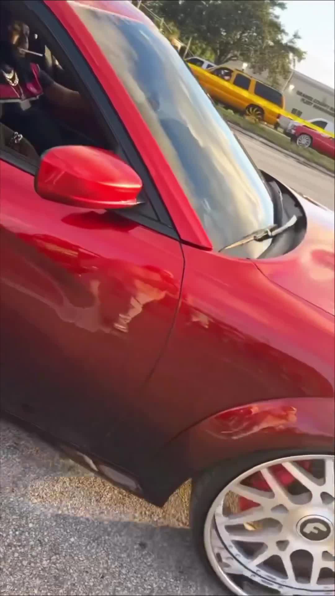 Candy Red Widebody Hellcat Charger on 24’s Forgios