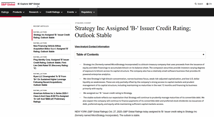 What S&P’s ‘B–’ Rating Means for Strategy and the Future of Bitcoin ...