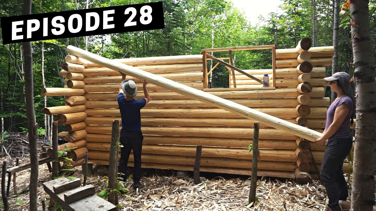 Building a log cabin | Ep. 28 | Finally above the window frame! How ...