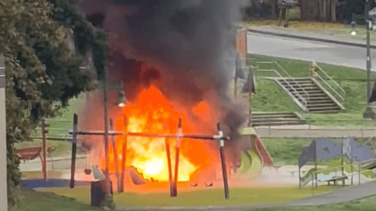 Playground equipment destroyed in fire at Everett park