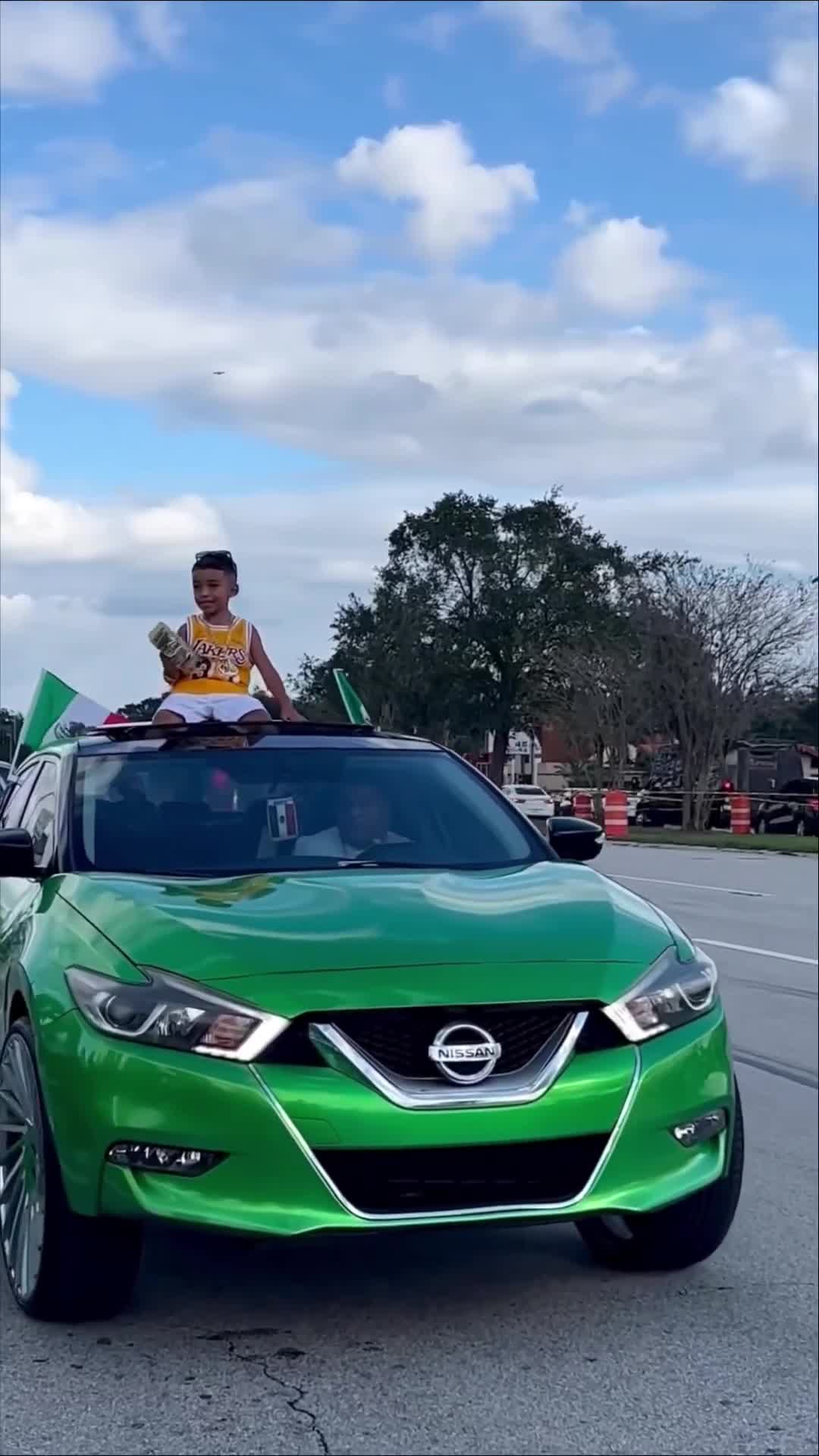 Lil Homie Came Thru Stuntin with His Dad ️ Maxima on 26’s