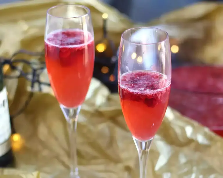 Raspberry champagne soup