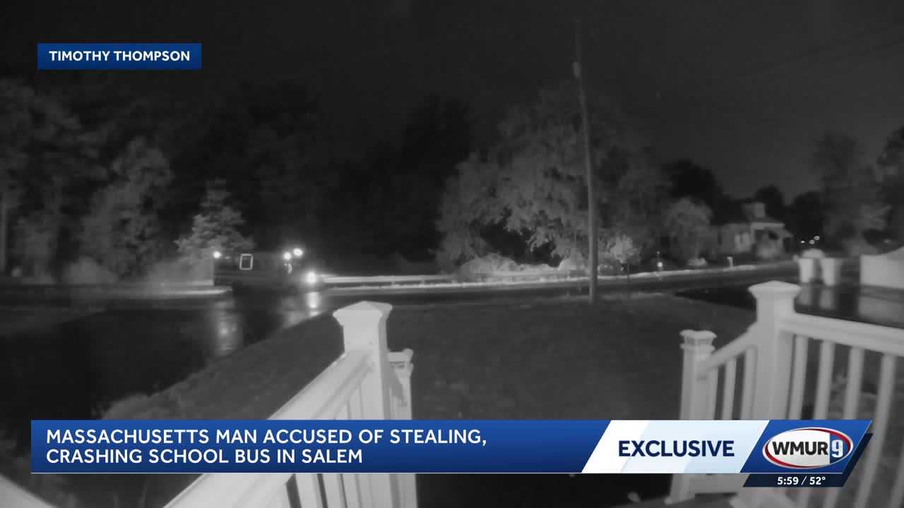 Exclusive video shows moment allegedly stolen school bus crashes in New ...