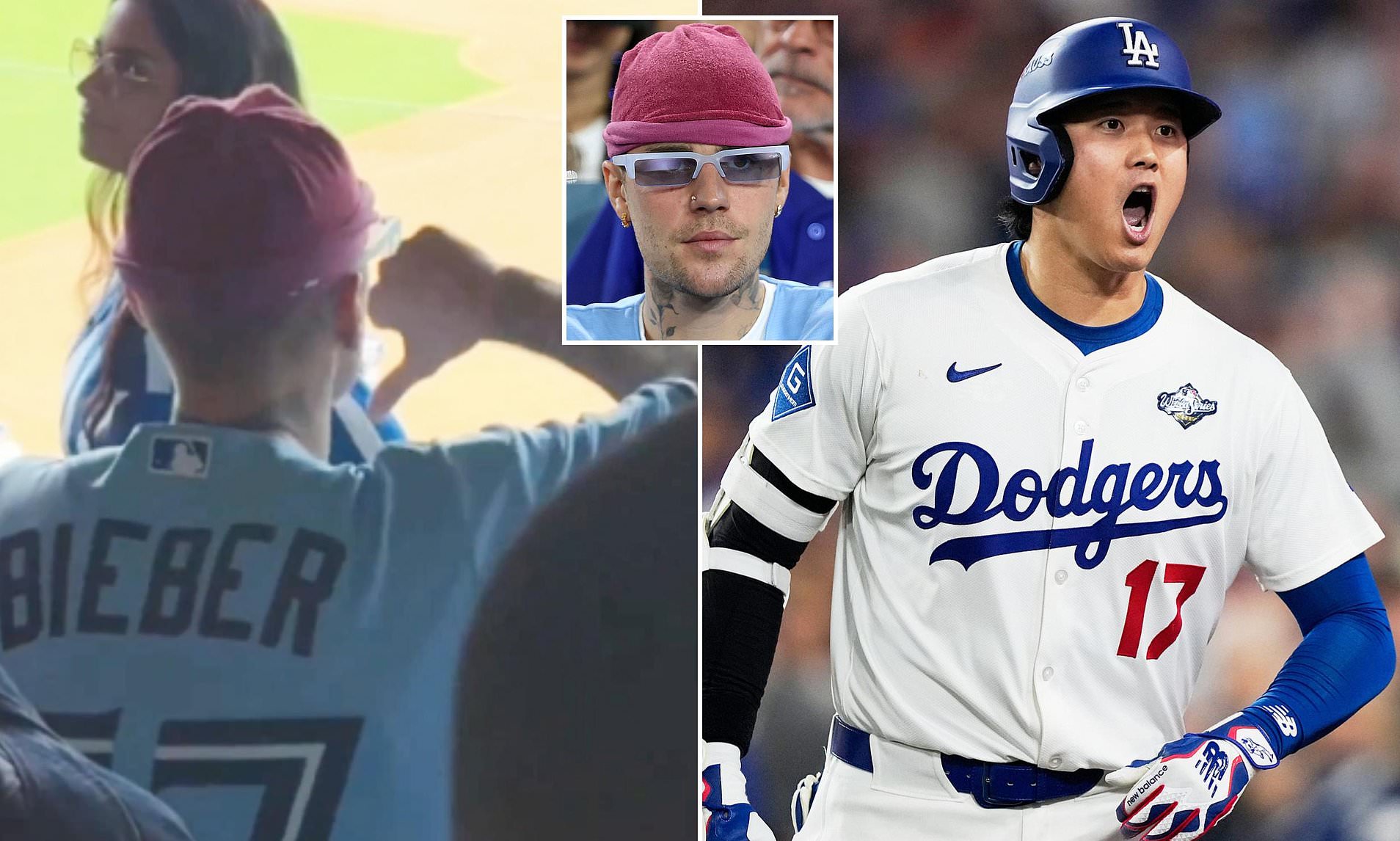 Justin Bieber caught taunting Shohei Ohtani as he and wife Hailey watch ...
