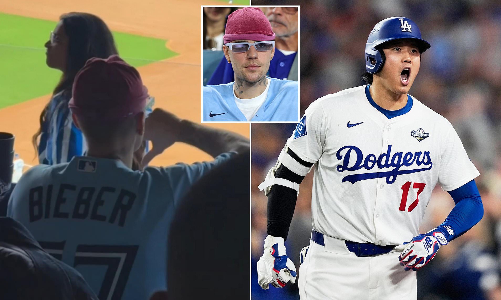 Justin Bieber caught taunting Shohei Ohtani as he and wife Hailey watch ...