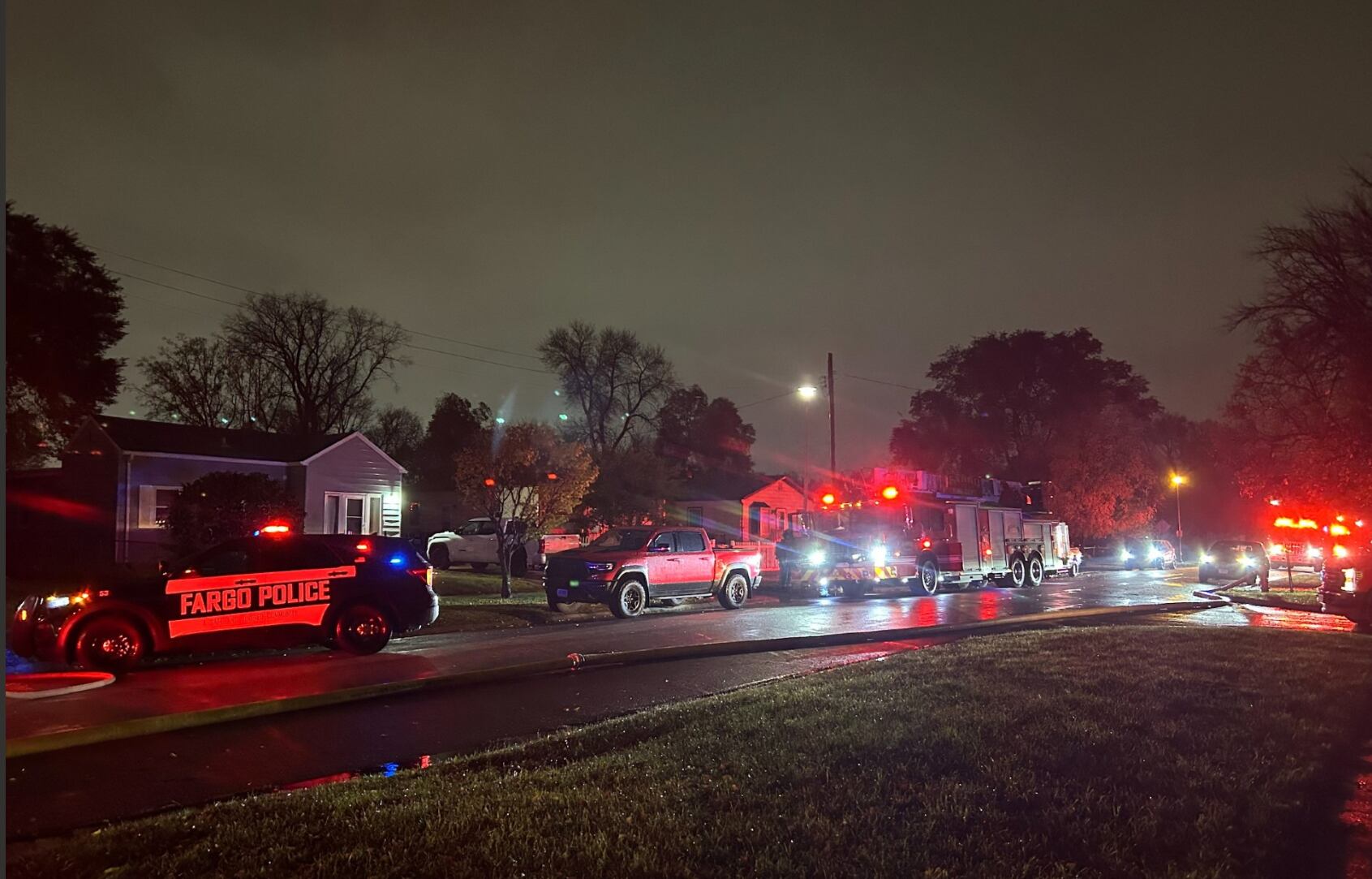 Crews respond to early morning structure fire in Fargo, Large police ...