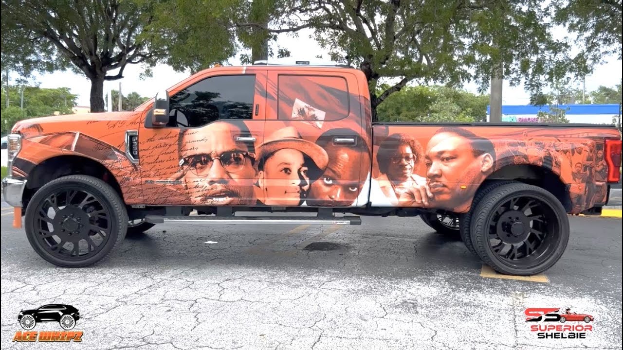 @134Coke historical Black History tribute Ford F350 dually on 28" Forgiatos