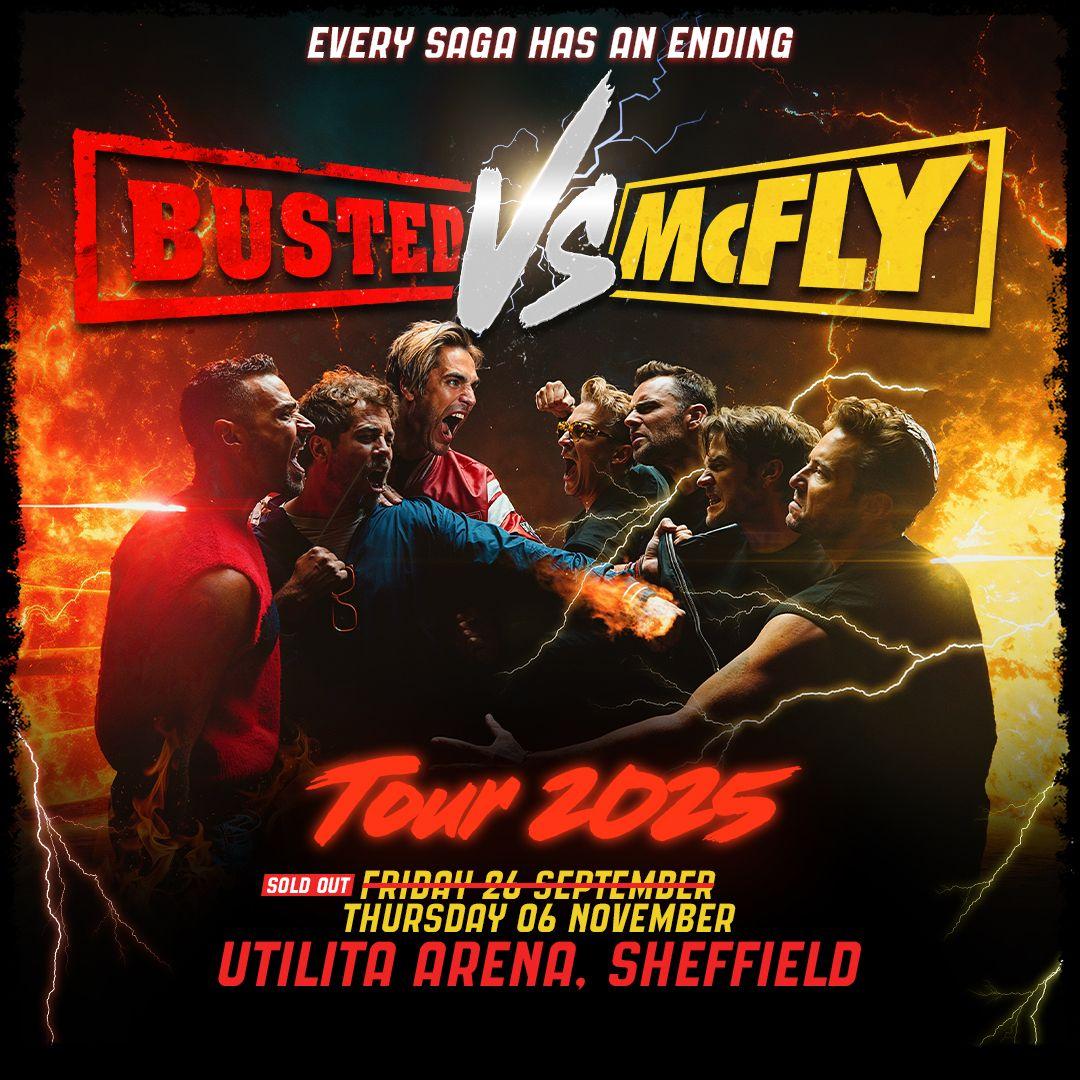 Next week at Utilita Arena Sheffield: Busted v McFly & Peter Kay live
