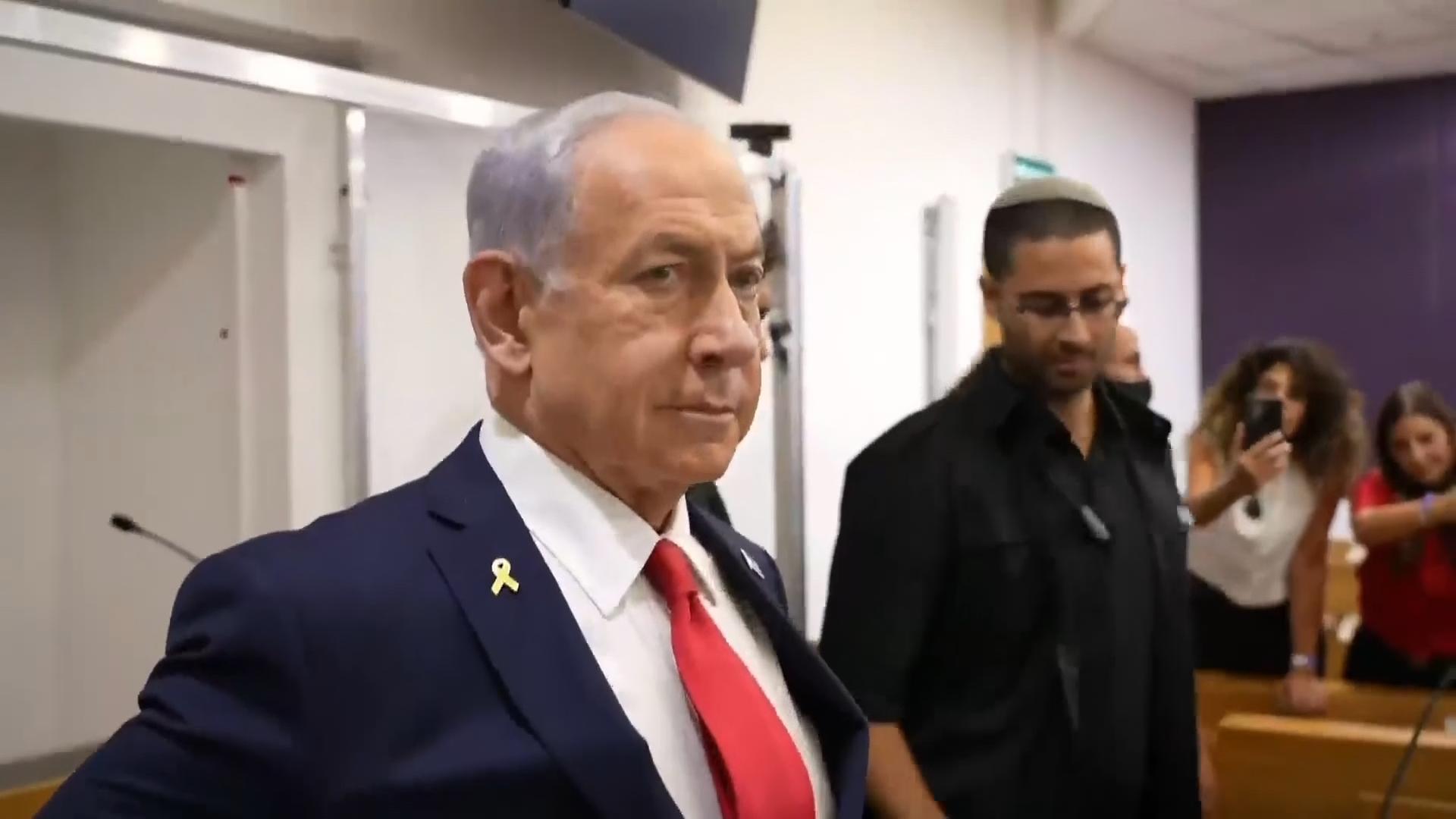 Netanyahu arrives in court to continue his testimony in ongoing ...