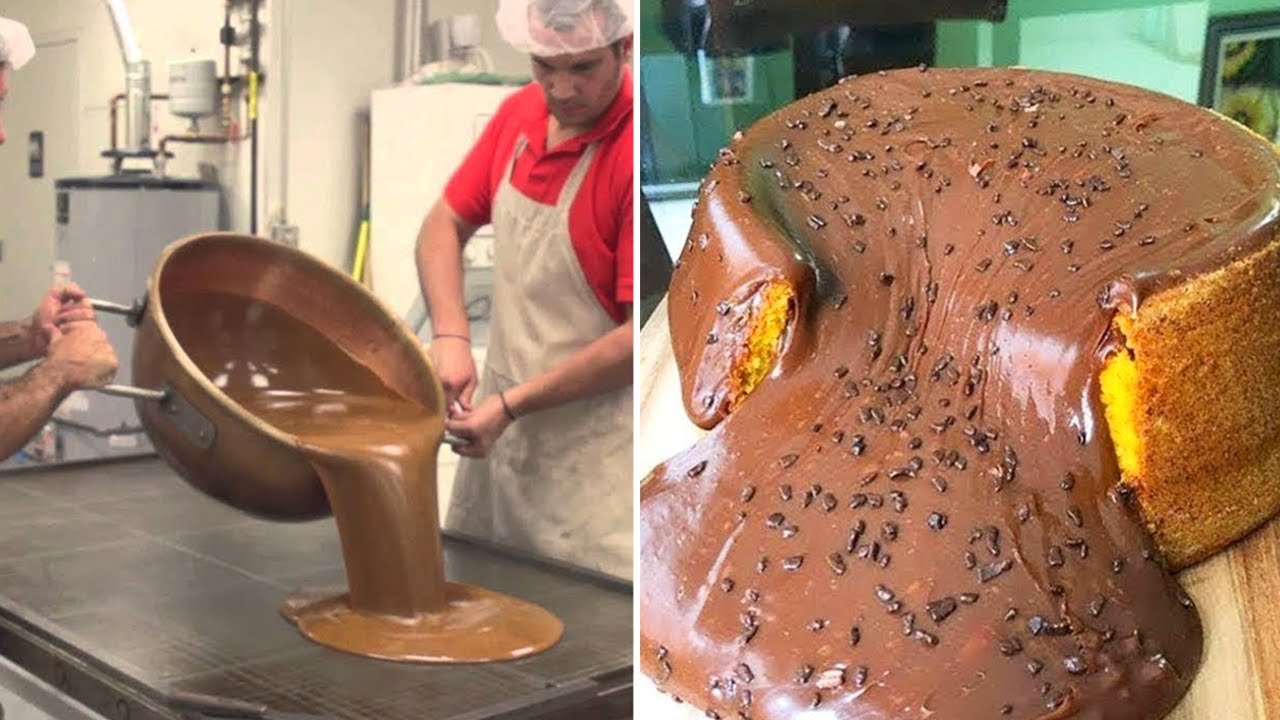 Chocolate Pouring & Glaze Cake | Smooth Chocolate Flow