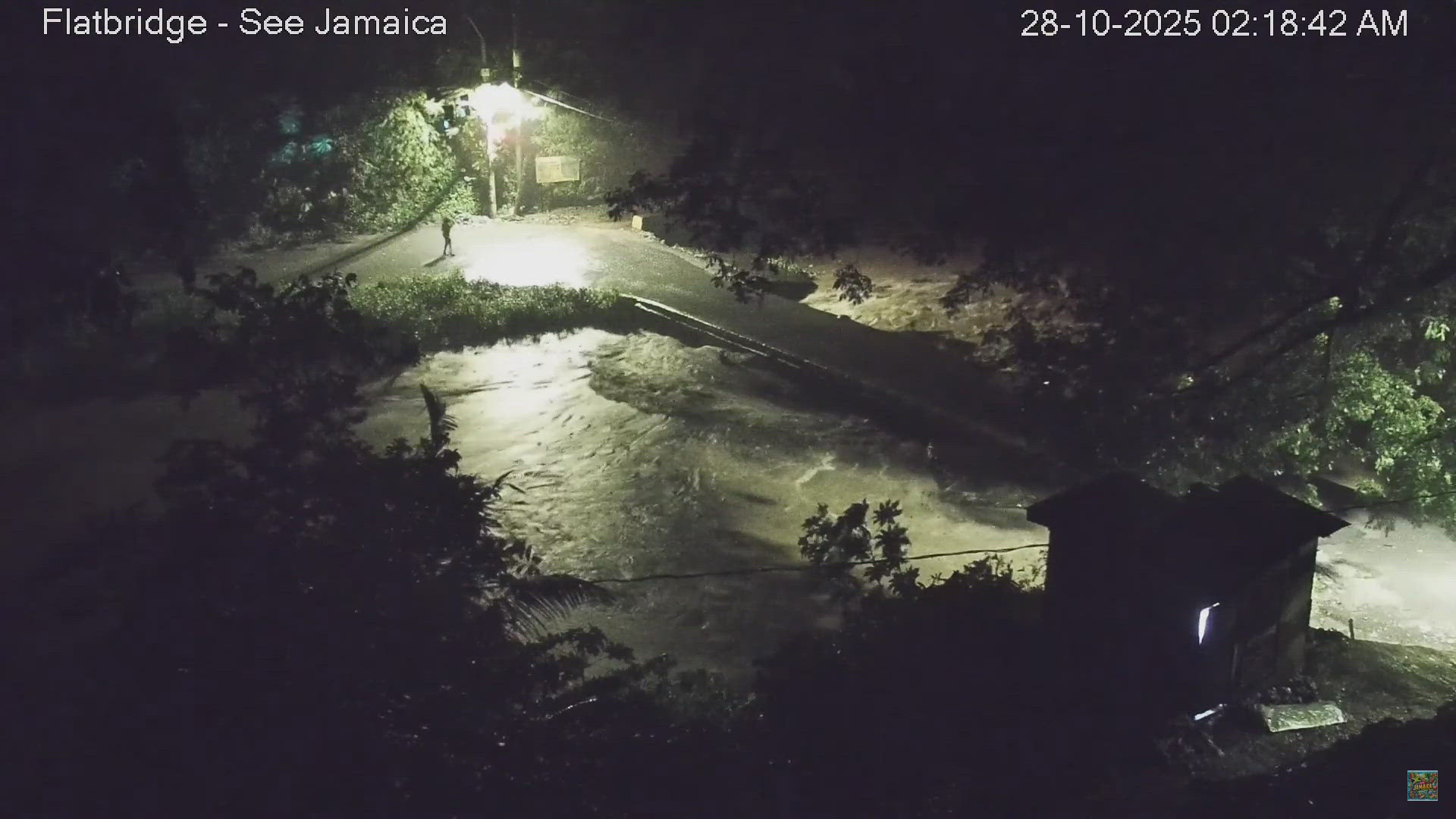 Jamaican bridge disappears under floodwaters amid Hurricane Melissa