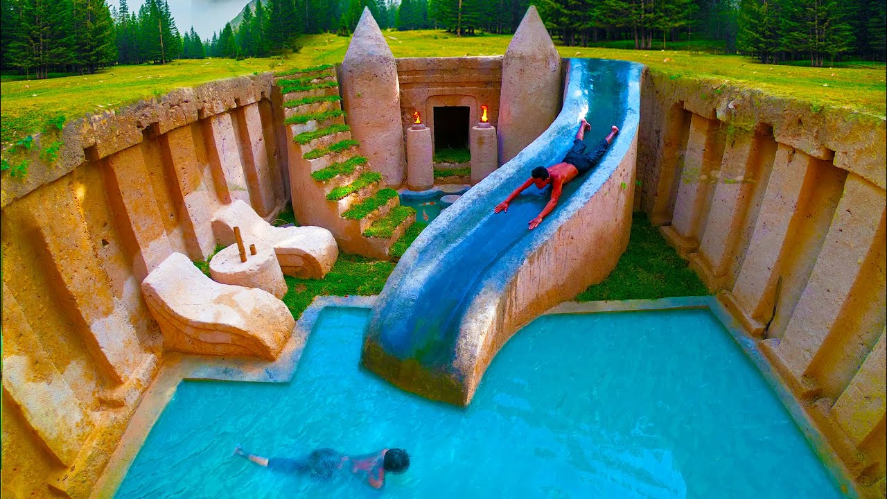 A $0 underground paradise with pool and living room more luxurious than ...