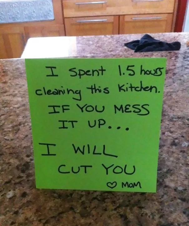 30 funny posts and notes parents left for their kids