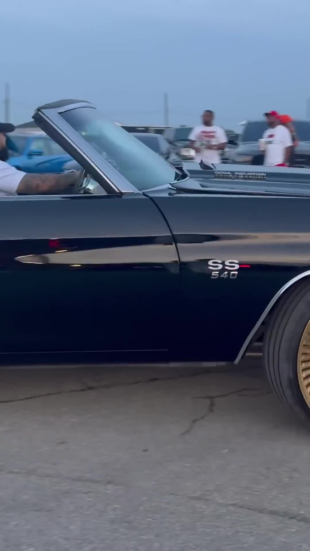 Black Chevy Chevelle SS vert on gold 24’s riding