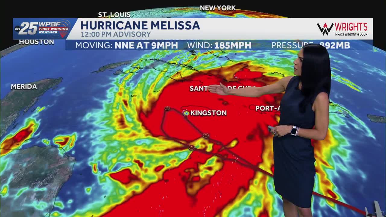 Melissa 12 p.m. update: Extremely dangerous Hurricane Melissa nears ...