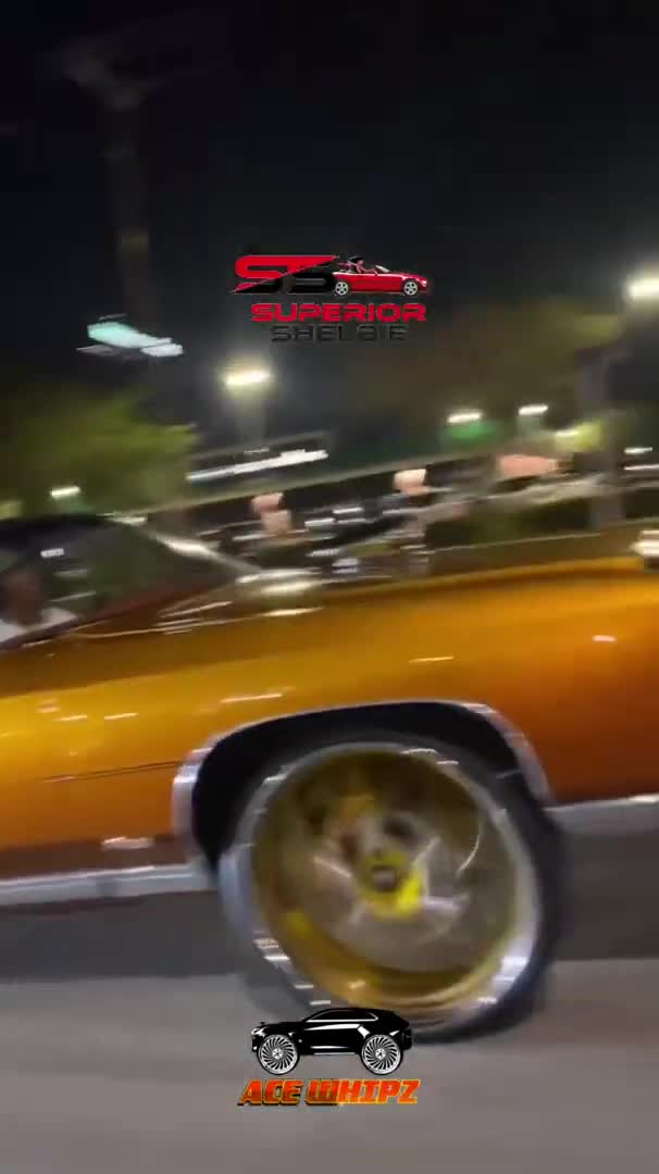 Lucky Slidin His Gold 71 Chevy Vert on 26’s 💥