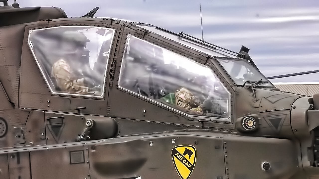 Apache Attack Helicopters Takeoff • 1st Air Cav