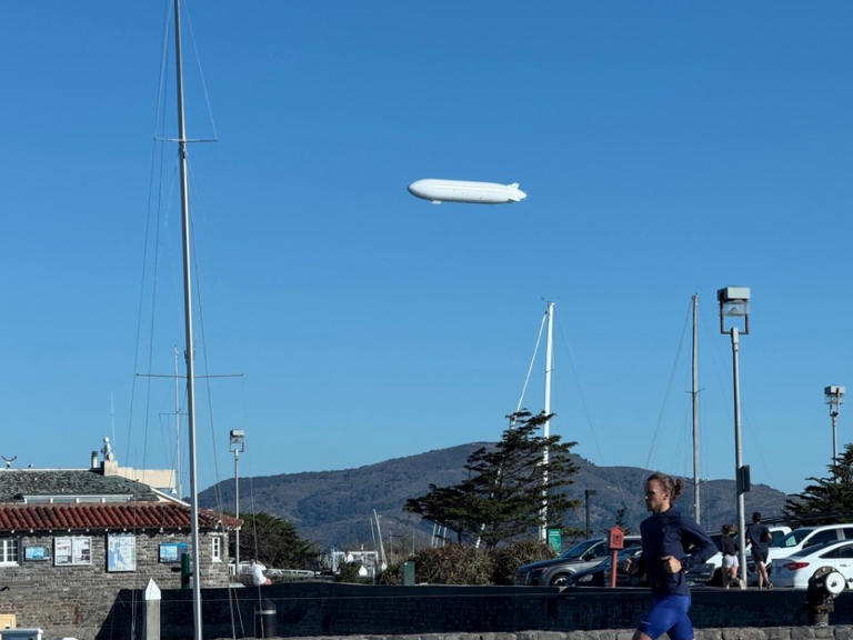 Large white blimp spotted flying over San Francisco identified