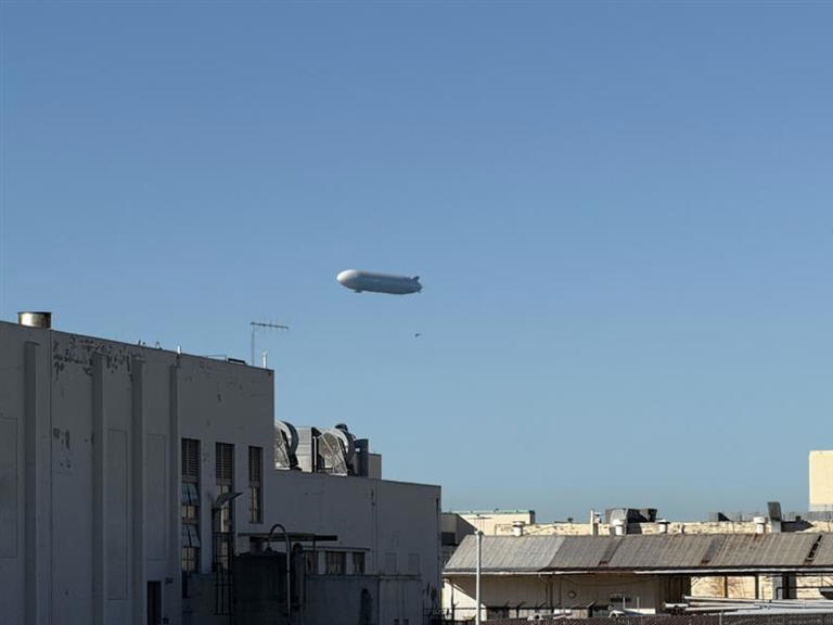 Large white blimp spotted flying over San Francisco identified