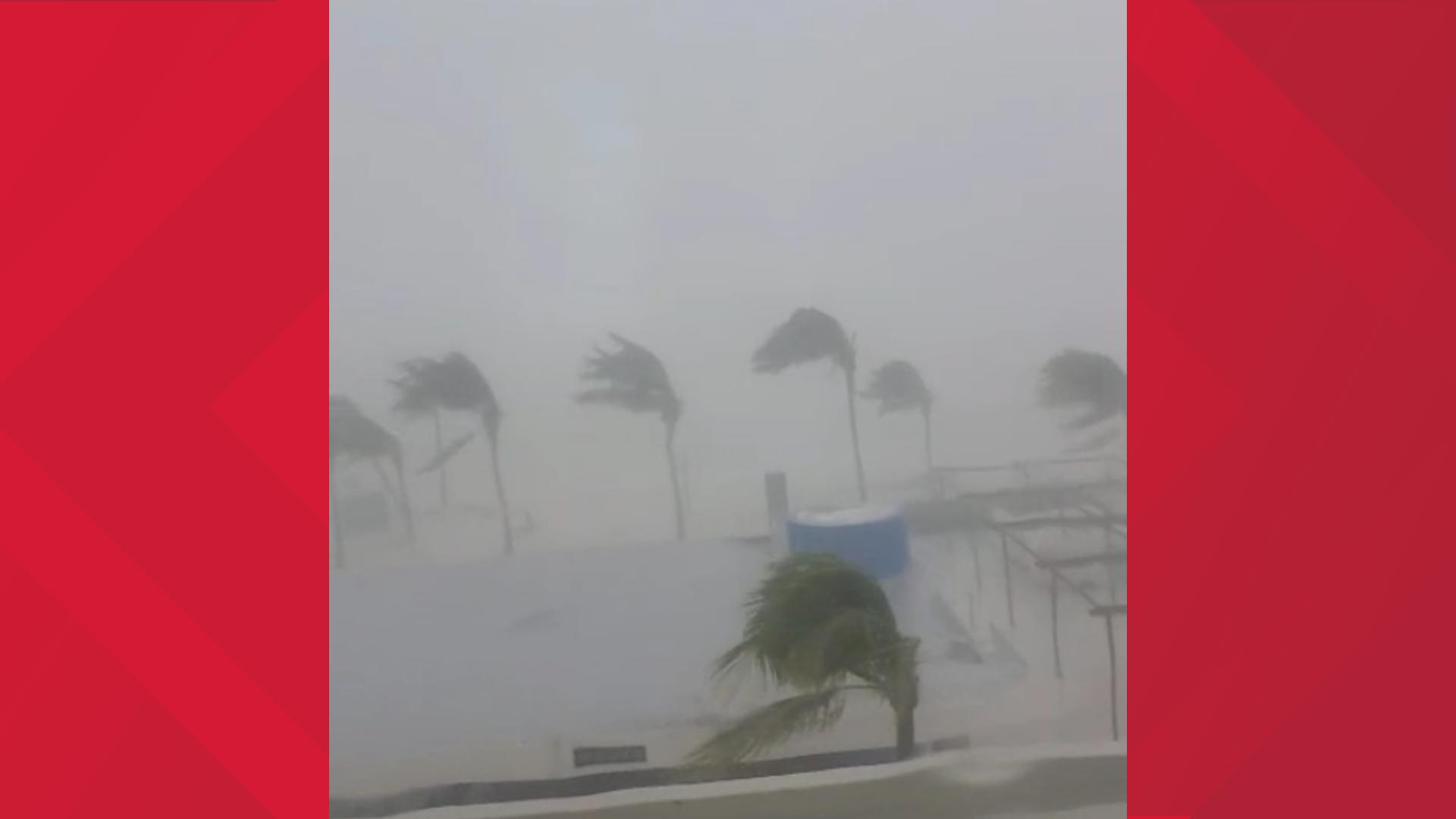 Hurricane Melissa hitting Montego Bay on Monday afternoon.