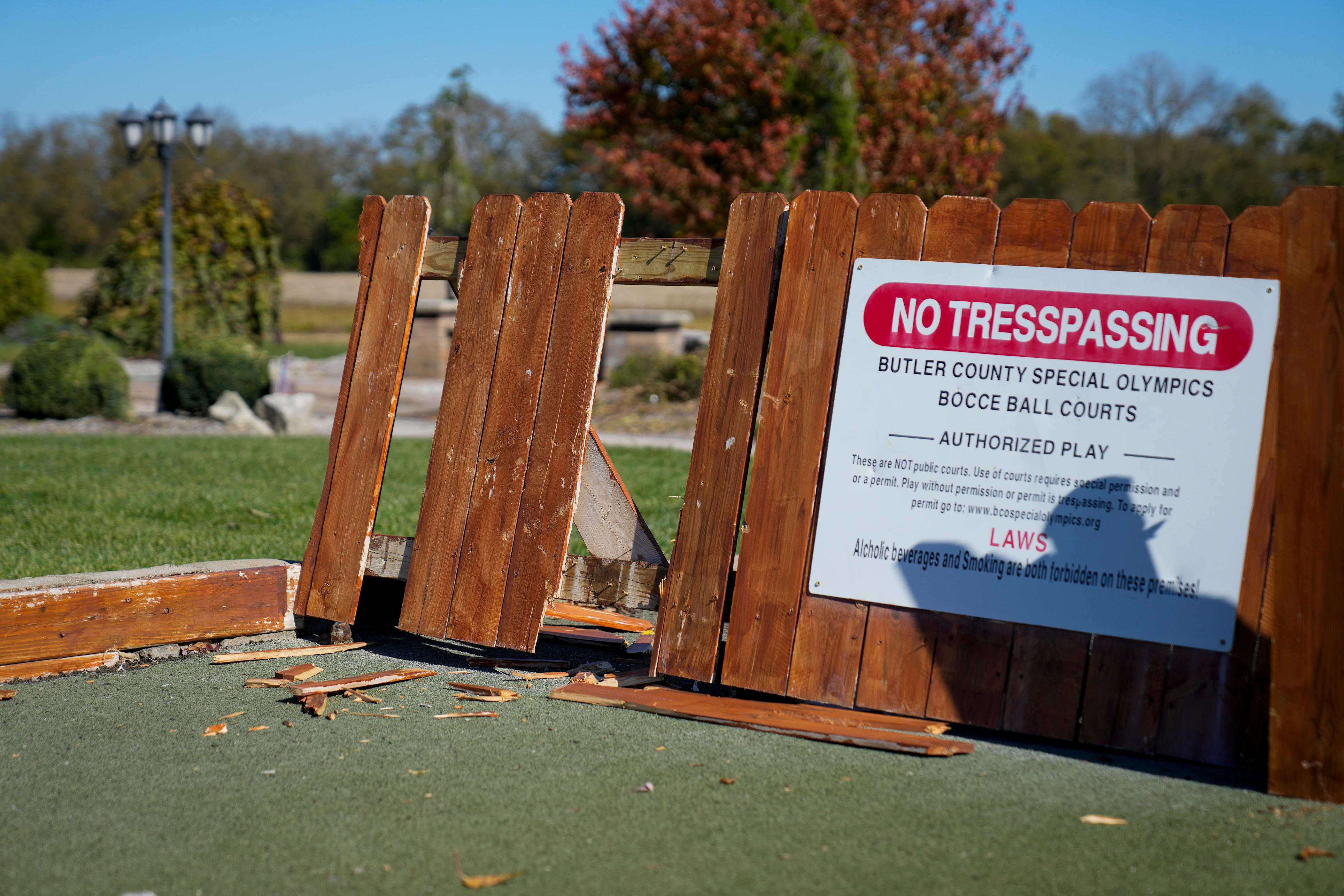 Bocce courts at the Joe Nuxhall Miracle League Fields were vandalized ...