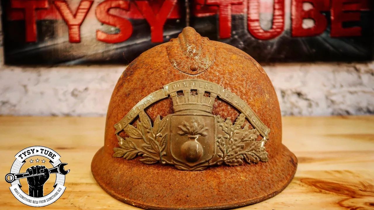 Restoring a 1920 French firefighter helmet found at a flea market
