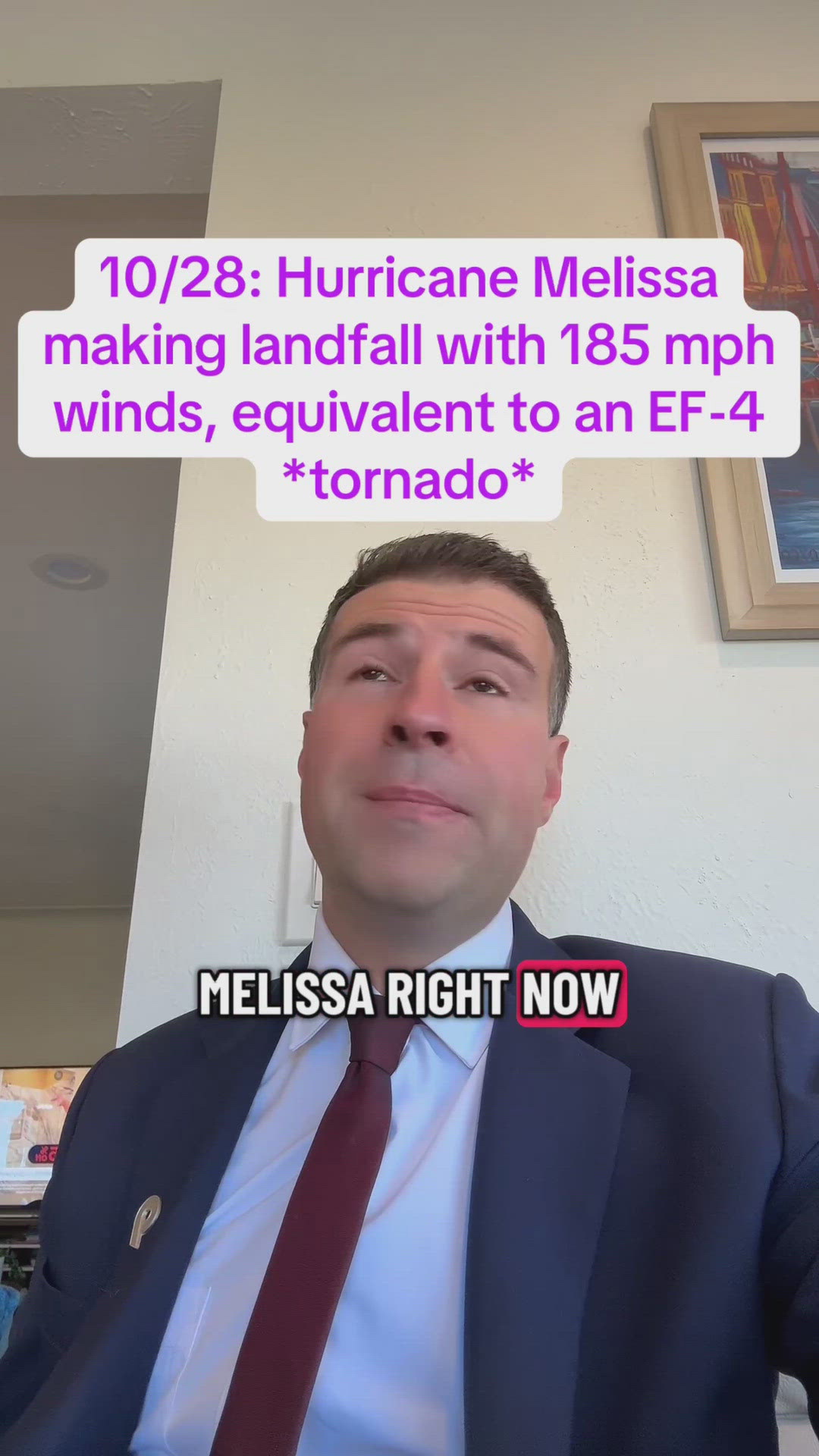 10/28: Hurricane Melissa making landfall with 185 mph winds, equivalent ...