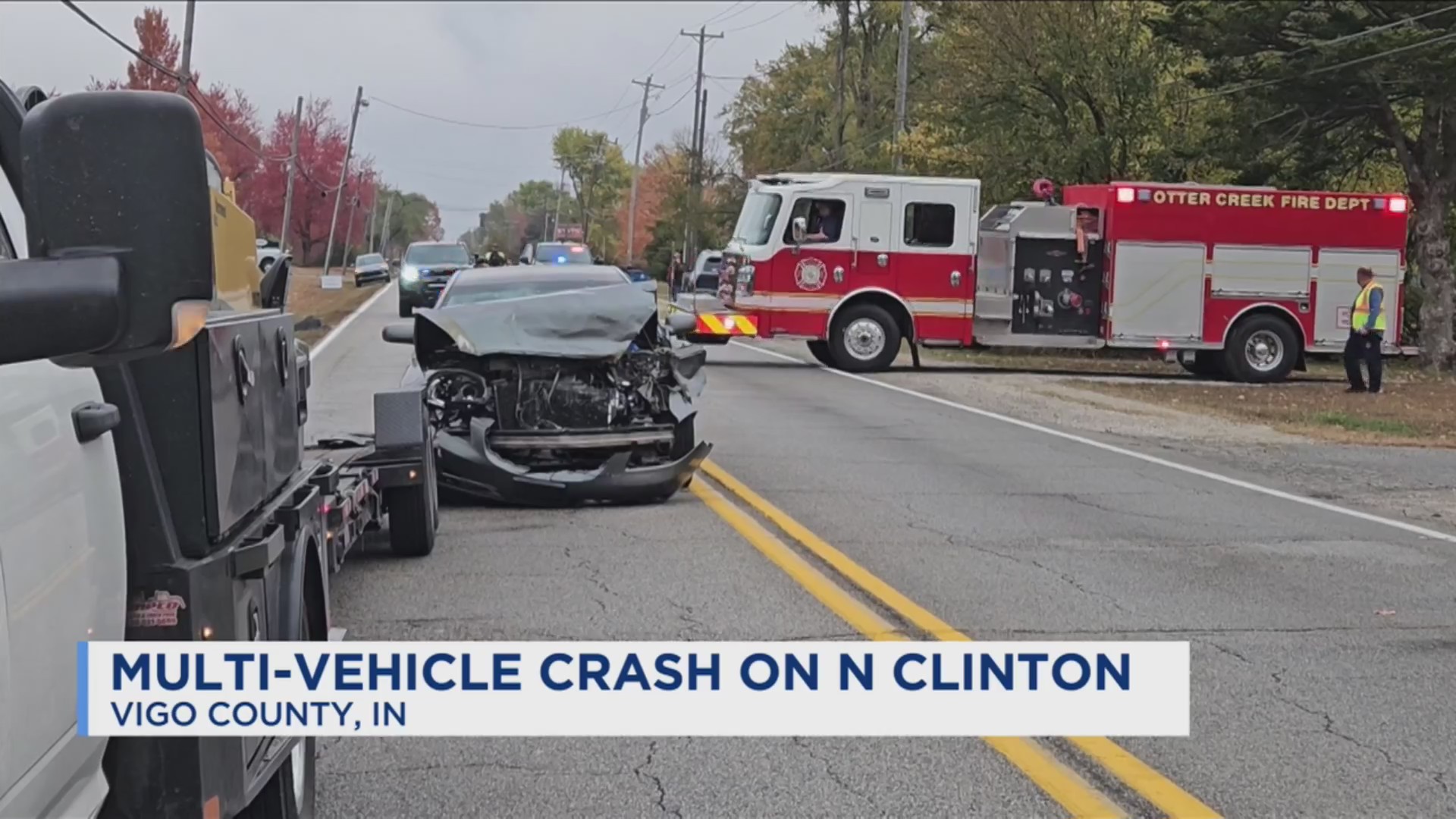 4 vehicle wreck causes Clinton Road shutdown