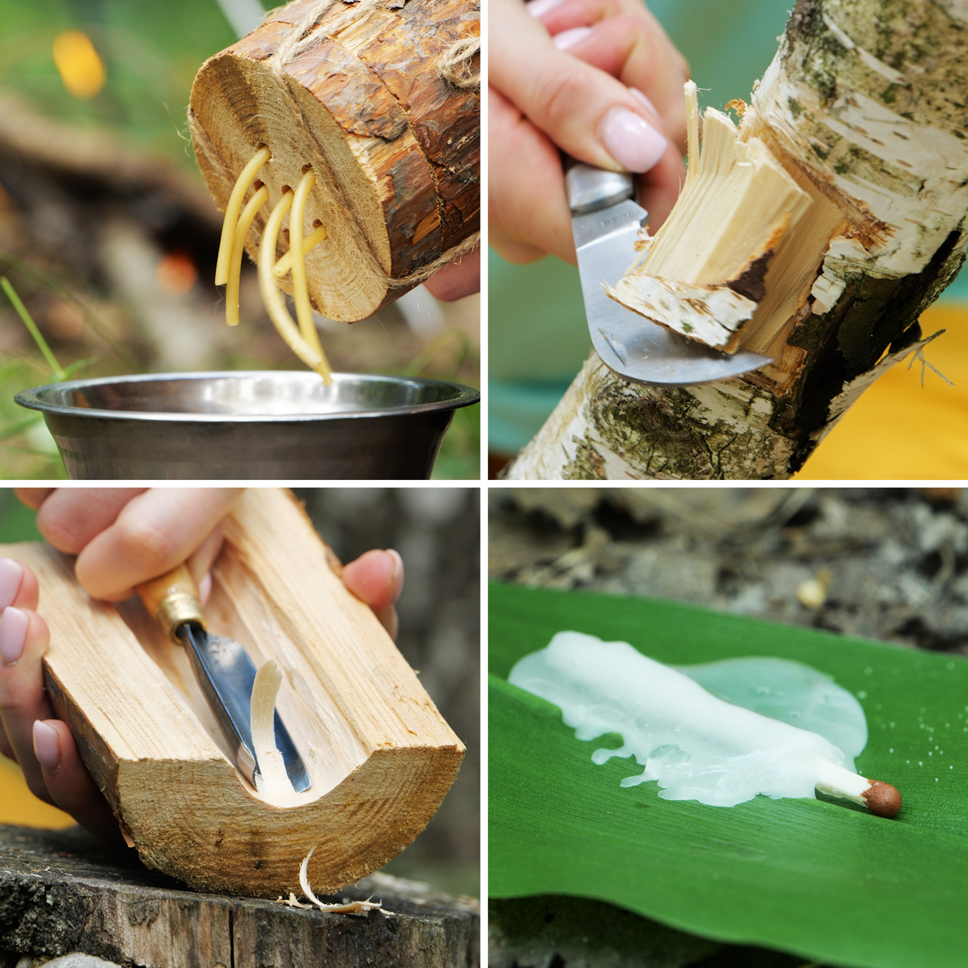 A camping stove with foil and a wood-burning grill - the food turns out ...