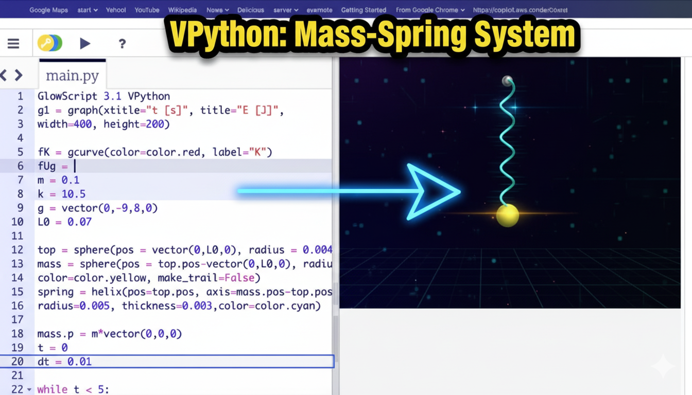 Python Physics Lesson 12; Looking at Energy for Oscillating Mass on a ...