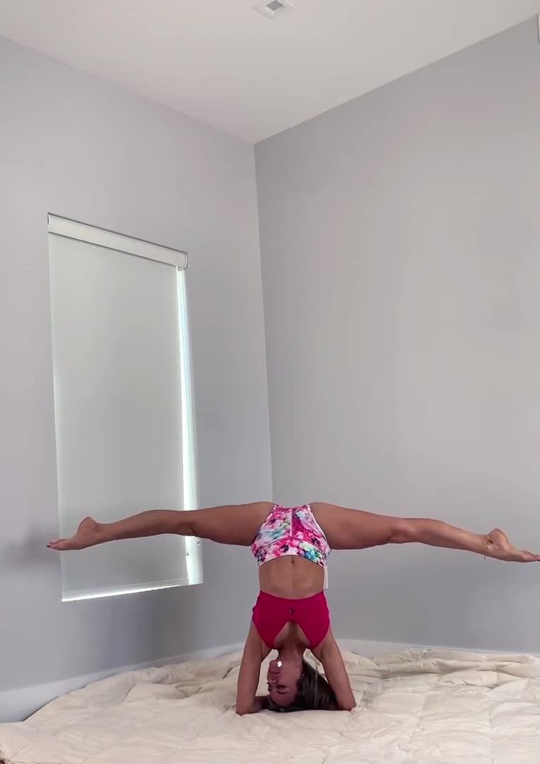 Straddle pincha/forearm balance #shorts #athomeyoga