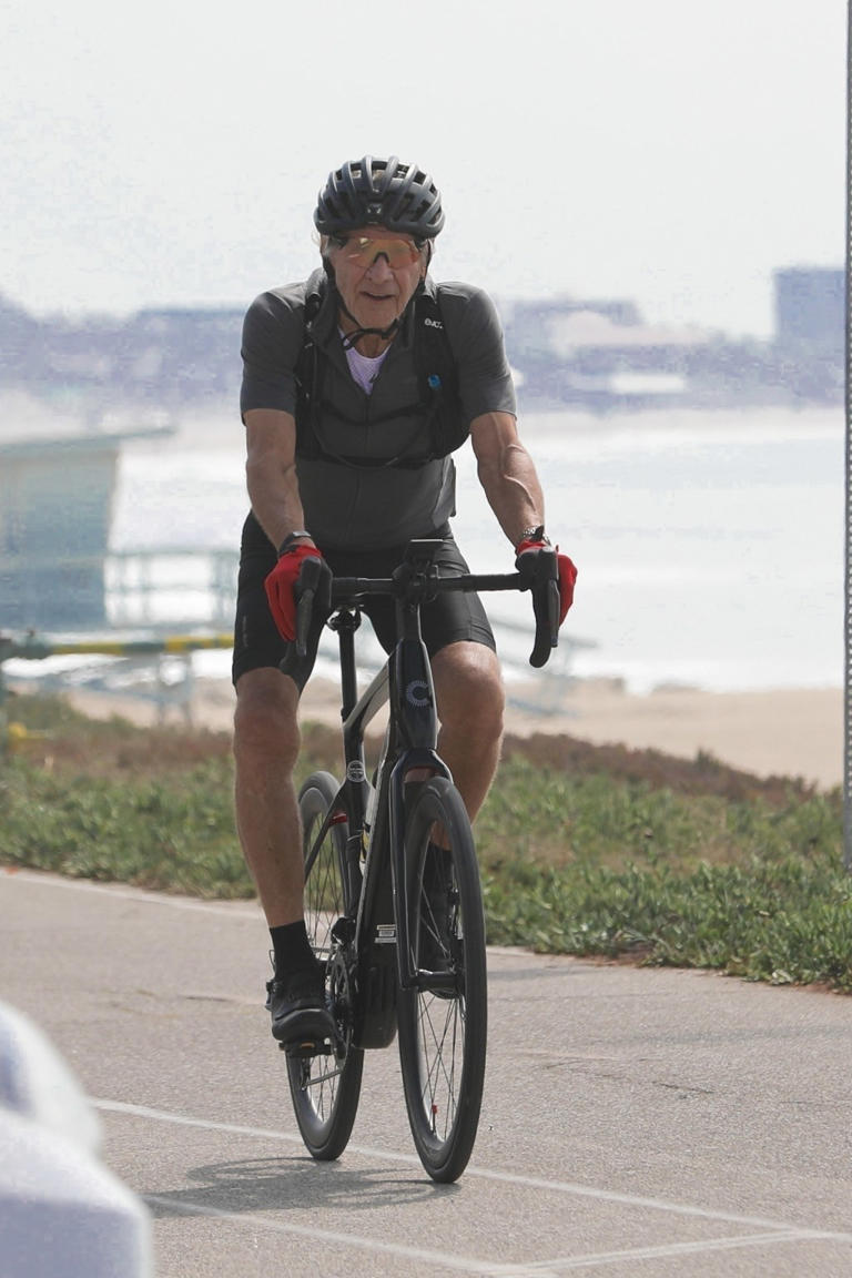Harrison Ford, 83, breaks a sweat riding bike along LA’s coastline