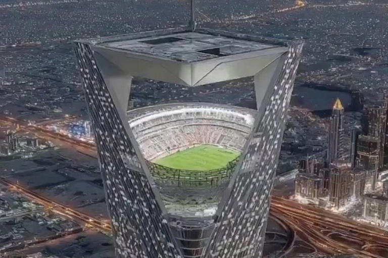 Futuristic 'sky stadium' to be built 350m above the ground and could ...